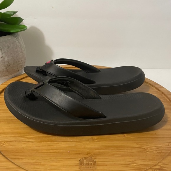 Nike | Shoes | Nike Bella Kia Black Flip Flops Casual Logo Thong Sandal ...